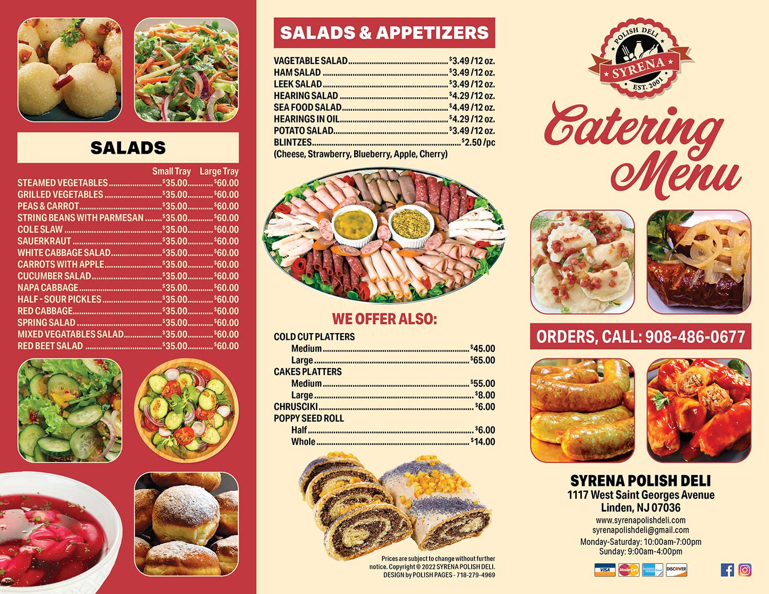 Polskie zakupy, obiady i catering w Linden z Syrena Deli w NJ. Menu z ...