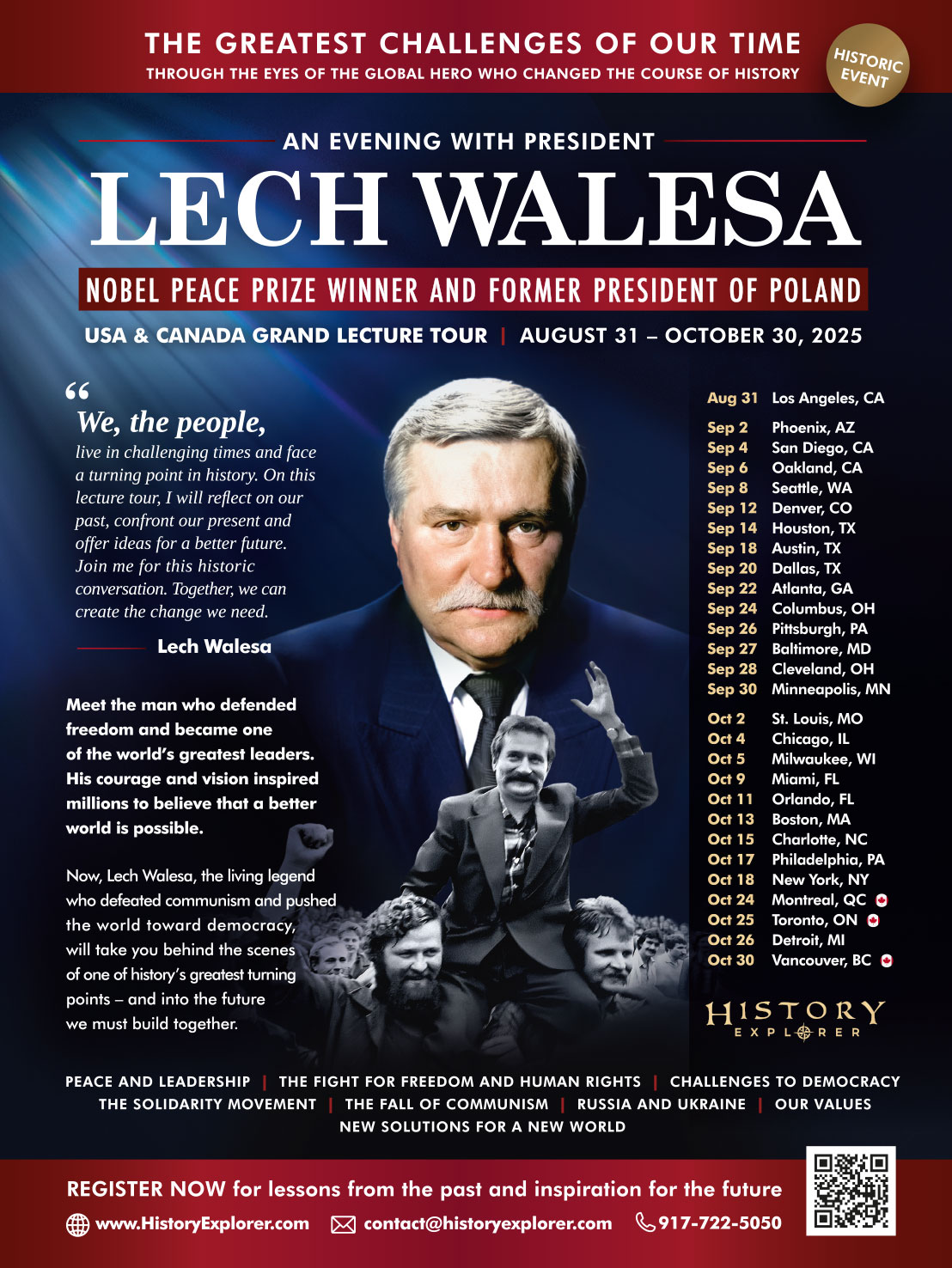 Meet Lech Wałęsa: A Night with a Global Icon of Freedom. Tour: August ...