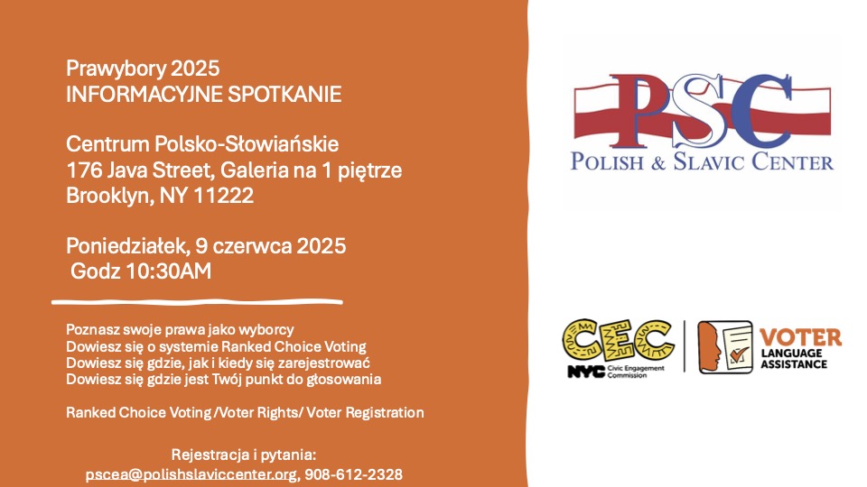 Prawybory 2025. Poznaj swoje prawa jako wyborcy na spotkaniu w CPS w Nowym Jorku - > Nowy Jork ...
